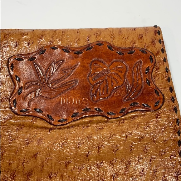 Vintage | Bags | Vintage Handmade Ostrich Leather Western Wallet | Poshmark